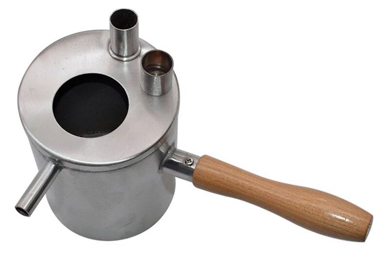 Burette double paroi en inox et bois - Naturapi