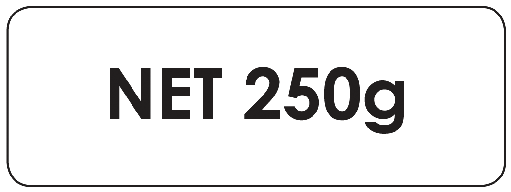 Étiquette poids "net 250g" LA ROULEAU DE 1000 - Naturapi