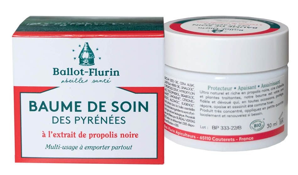 Baume de soin des Pyrénées, à l'extrait de propolis noire, Ballot ...