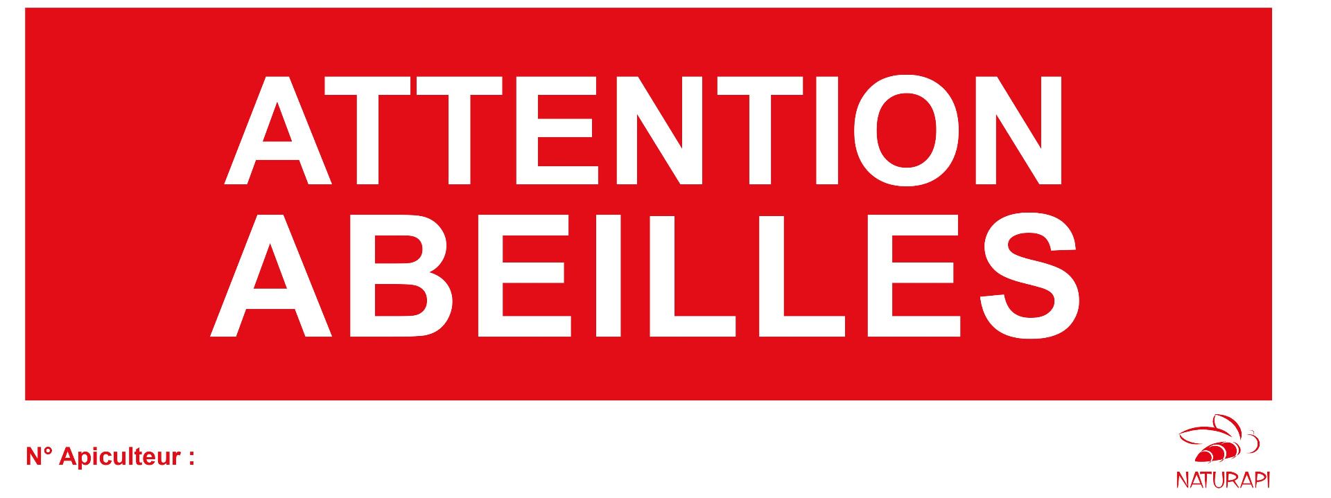 Pack de 5 panneaux aquilux "Attention Abeilles" - Naturapi