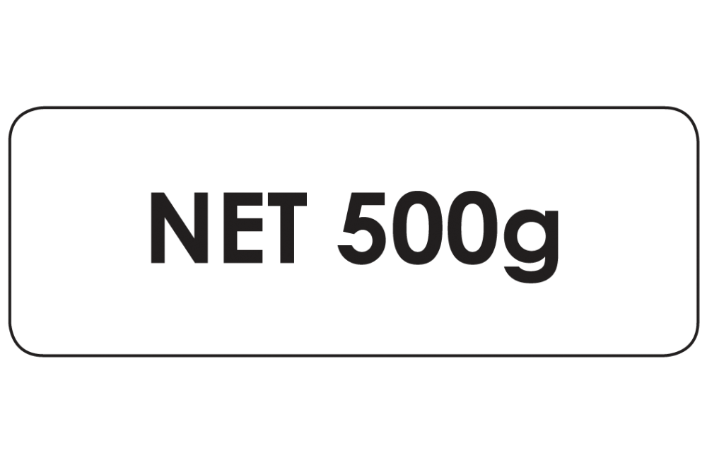 Étiquette poids "net 500g" LA ROULEAU DE 1000 - Naturapi